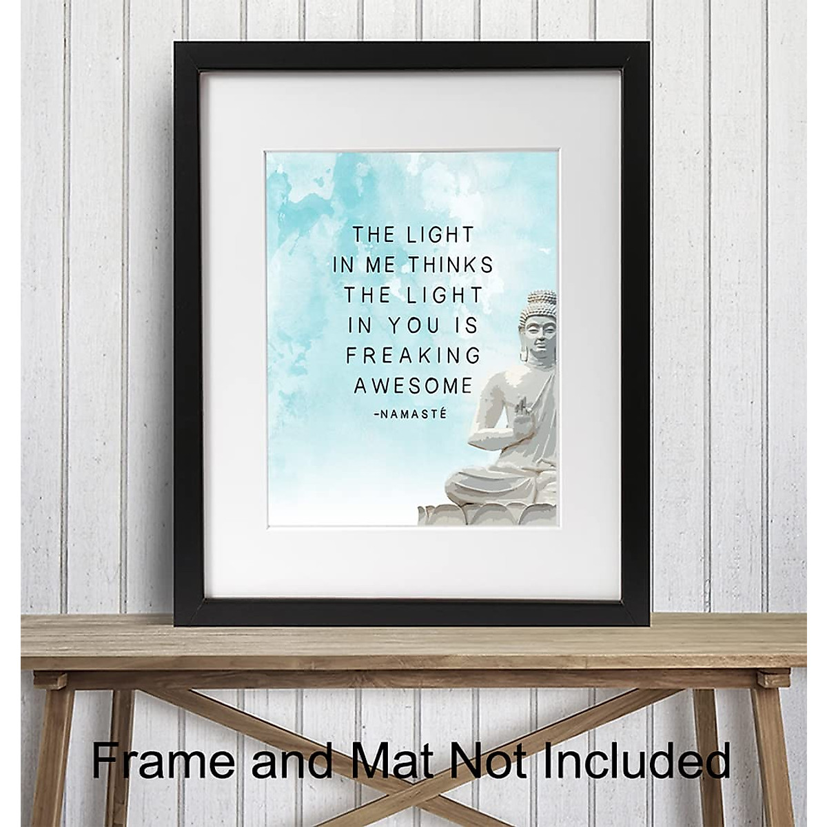 Zen Decor - Buddha Wall Art for Spa or Yoga Studio - Spiritual Meditation Gift for New Age Buddhist, Buddhism Fan - Wall Decoration for Living Room, Bathroom, Bedroom - 8x10 UNFRAMED Poster Print