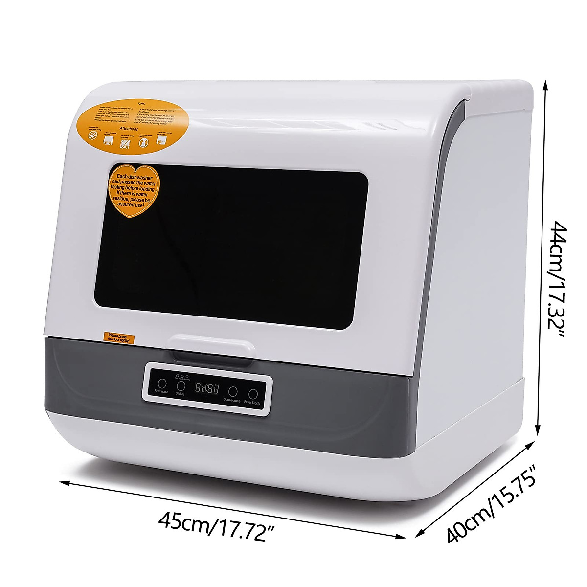 Portable Countertop Dishwasher, Mini Cleaner Dish Washing,Air and Temperature Dry,Compact Dishwasher for Apartments, Dorms and RVs (3 Washing Programs)