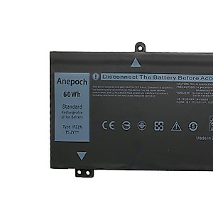 Anepoch 1F22N Laptop Battery Replacement for Dell Alienware 2018 M15 G5 15 5590 G7 7790 7590 ALW15M-D1735R R2 R1 2019 M17 Series XRGXX HYWXJ 0HYWXJ JJPFK 8622M 15.2V 60Wh 3750mAh