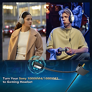 FULAIM Boom Microphone Cable Compatible with Sony WH-1000XM4 & WH-1000XM3 Headphones with Volume Control & Mute Switch for PC, Laptop, PS4 PS5 Xbox One Controller (Renewed)