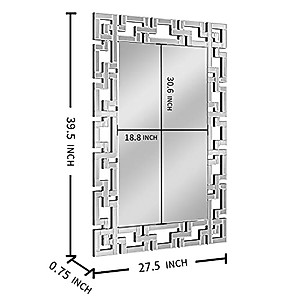 Art Decorative Wall Mirrors Large Grecian Venetian Mirror for Hotel Home Vanity Sliver Mirror (27.5" W x39.5 H)