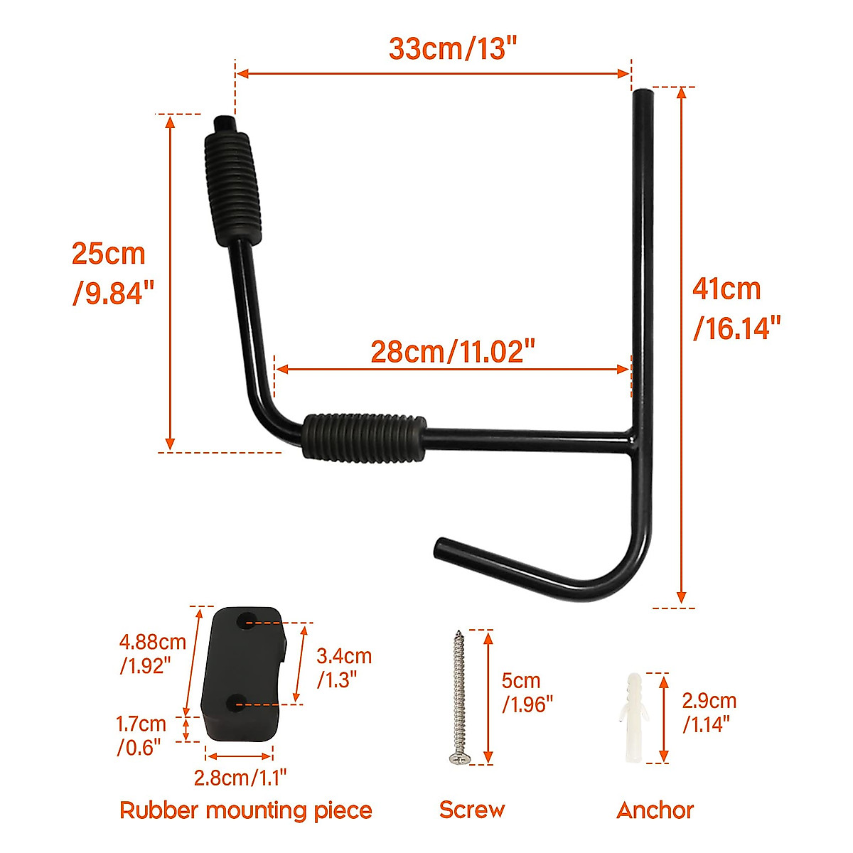 TC-HOME 2 Pairs Kayak Storage Rack Wall Mount Kayak Ladder Folding Holder Indoor Garage