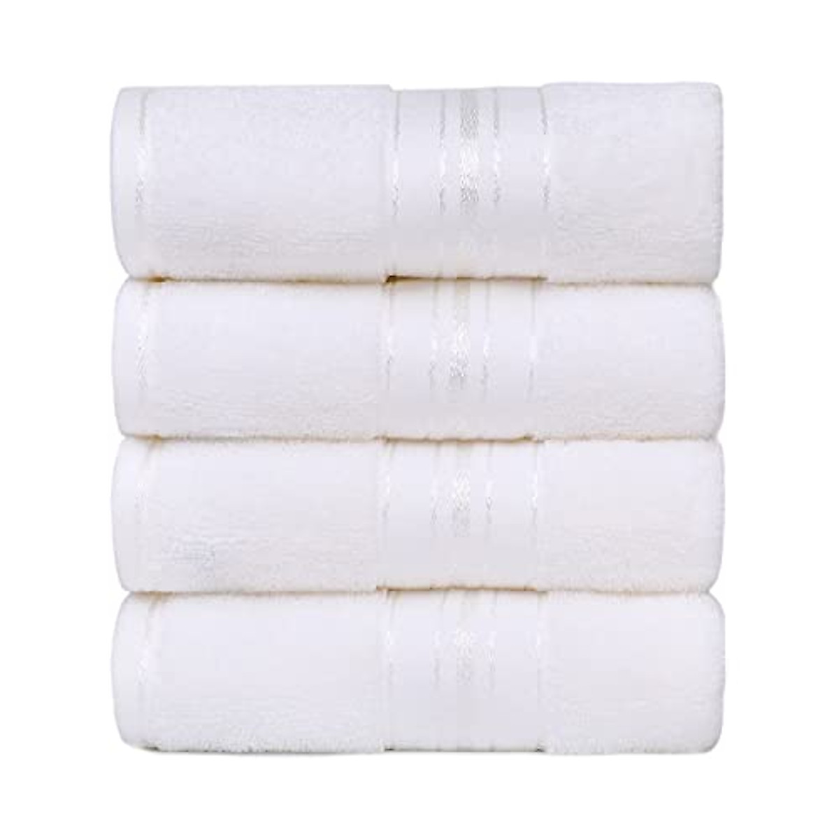 Italesse 4-Pack Hand Towels (13 x 29 inches) - 100% Cotton Hand Towels, Highly Absorbent, Odor-Free, Soft Towels for Bathrooms, Hotels, Kitchens and Spas (White)