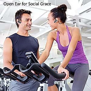 Open Ear Wireless Headphones, Air Conduction Open Earbuds with Clear Mic for Call, Quality Sound Extra Lightweight Comfortable & Healthy Wearing, for Outdoor Sport Gym Work, Bluetooth 5.0, CGS-B6