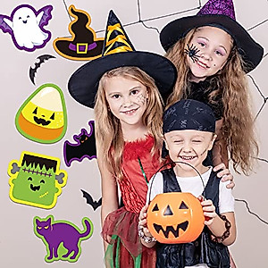 45 Pieces Halloween Bulletin Board Decoration Classroom Cutouts Pumpkin Spider Ghost Witch Hat Candy Cardboard Cutouts Set for DIY School Halloween Home Trick or Treat Party Decorations Supplies