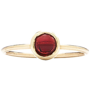 Helen Ficalora Gemstone Stacking Ring With Garnet Yellow Gold 7