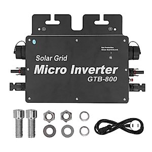 800W Solar Grid Tie Micro Inverter, WiFi Control Automatic Identification Power Inverters DC to AC Solar Inverter 120V 230V(Black US Plug)