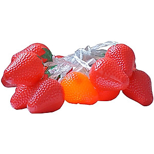 LEKIBOP 10LED Fruit Strawberry String Lights Battery Powered Indoor Outdoor Lighting Lamp for Wedding Home Birthday Garden Yard Patio Party Decorations