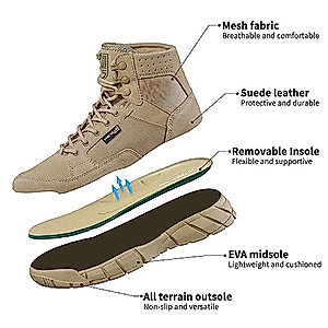 FREE SOLDIER Waterproof Hiking Work Boots Men's Tactical Boots 6 Inches Military Boots (Tan, 10.5)