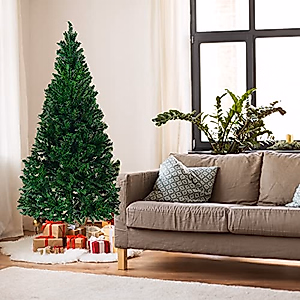 5ft Artificial Christmas Tree, Xmas Tree Perfect for Indoor and Outdoor Holiday Decoration, Easy Assembly, Foldable Base.