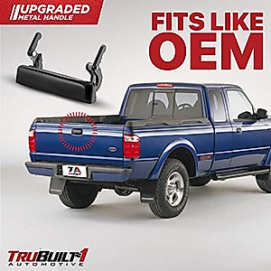 Tailgate Door Handle Assembly - Compatible with 1987-1998 Ford F-Series, 1993-2003 Ford Ranger; 1994-2010 Mazda B-Series Trucks - Textured Metal - OEM F87Z-9943400-AAF, 79603, FO1915103