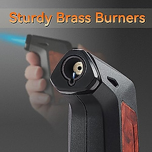 2 Pack Torch Lighter, Zoocura Single Jet Flame Butane Lighters Refillable Torch Lighters Adjustable Gas Lighter Windproof Lighters for Men BBQ Grill Camping (Fuel Not Included)