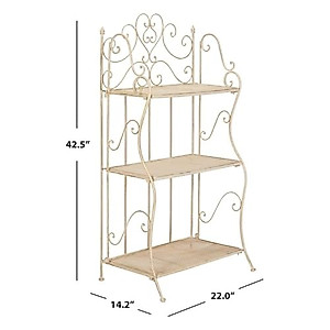 SAFAVIEH PAT5022A Outdoor Collection Torus Pearl White 3-Tier Shelf