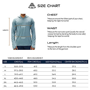 Haimont Men's UPF 50+ Sun Protection Hoodie Shirt Long Sleeve Rash Guard Fishing SPF Outdoor UV Shirt Lightweight, Haze Blue, XL