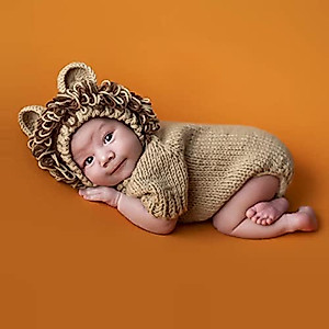 M&G House Newborn Photography Props Lion Costume Baby Photo Shoot Accessories Fits 0-2 Months(Lion Outfit)
