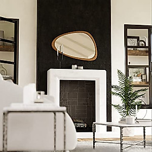 WallBeyond 30.5" H x 19.5" W Asymmetrical Decor Irregular Accent Wall Mirror for Entryway, Hallway, etc || Shape: Abstract & Unique Cobblestone, Vertical - 342104
