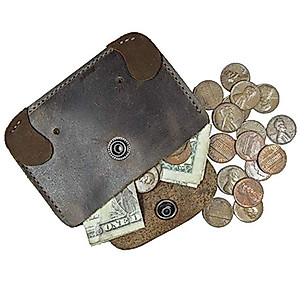 Hide & Drink, Leather Dog Wallet/Coin Pouch/Purse/Accessories/Card Holder/Cute Wallet, Handmade :: Bourbon Brown