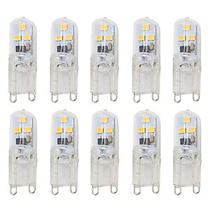 K JINGKELAI G9 LED Light Bulb Dimmable 1W(10W Halogen Equivalent) Warm White 3000K LED Corn Lights for Home Lighting Chandelier Wall Sconces,6LED 2835SMD,10 Pack