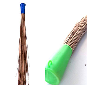 SN SKENNOVA - 1 Piece of Multi-Surfaces Sturdy Outdoor Authentic Coconut leaf Broom Asian Heavy Duty Broom Thai Natural Coconut leaf Broom Handmade