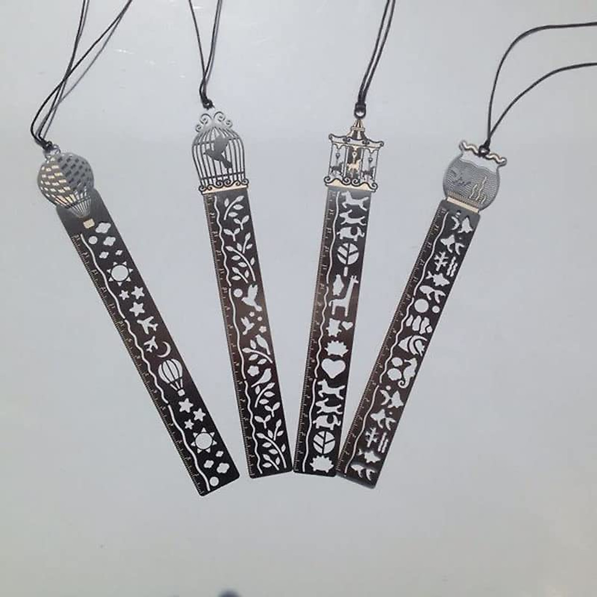 Sujosa 4pcs Metal Stencil Ruller Bookmark for Bullet Journals Art Journals Jotting