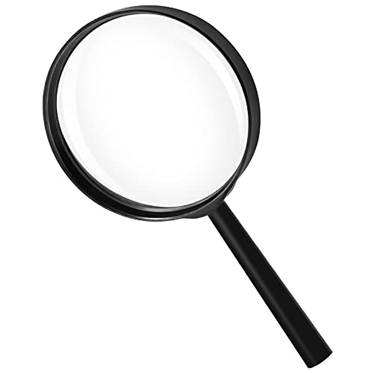 Feosky Handheld Reading Magnifier, 10X Magnifier, 75mm Glass Lens, Rubbery with Non-Slip Soft Handle for Seniors Reading and Kids Nature Exploration