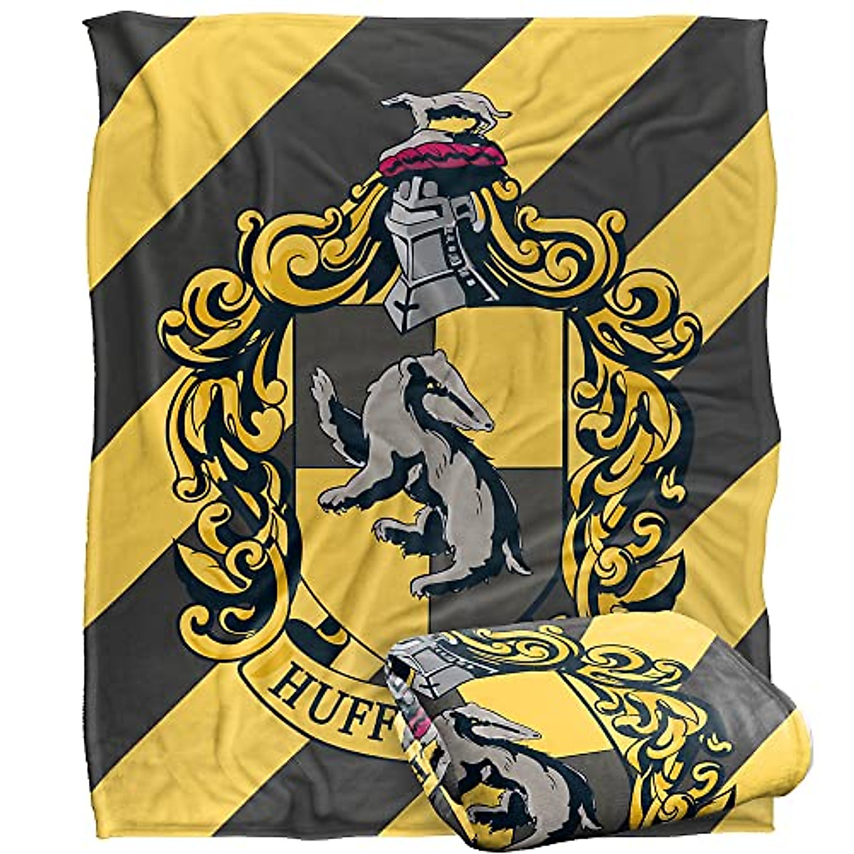 Harry Potter Hufflepuff Crest 4 Officially Licensed Silky Touch Super Soft Throw Blanket 50" x 60"