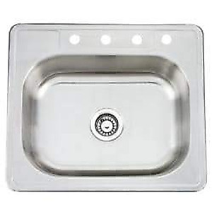 Stainless Steel Top Mount Single Bowl Kitchen Sink