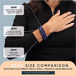 Cherry Tree Collection - Small, Medium, Large Sizes - Gemstone Beaded Bracelets For Women and Men - 8mm Round Beads (Tiger's Eye - Medium)