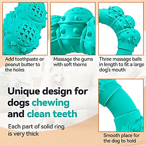 DAOZIJI Indestructible Dog Chew Ring Toys for Aggressive Chewers, Super Chewer Dog Toys for Medium Large Dogs, Puppy Teething Rings for Relax, Interactive Dog Ring Toys, Heavy Duty Dog Teething Toys