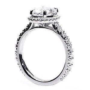 TIANYU GEMS Oval Engagement Ring, 3.0 Carat S925 Sterling Silver GHI VVS Moissanite Rings for Women with 18K White Gold Plated Wedding Rings for Women Memorial Day Dress Costume Proposal (10)