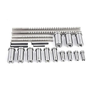 TFCFL 22pcs Keyway Broach Kit Metric Size Metalworking Tool Lathe Collared Bushing Shim Set Metric Size Metalworking Tool Set 12-30 HSS for CNC Router