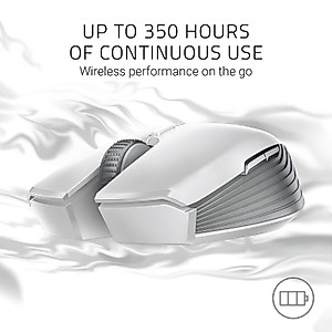 Razer Atheris Ambidextrous Wireless Mouse: 7200 DPI Optical Sensor, 350 Hr Battery Life, USB Wireless Receiver & Bluetooth Connection, Mercury White