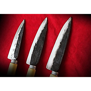 Buheung Rail Forged Cast Iron Kitchen Chef Knife Santoku Handmade 3pcs Gift Set
