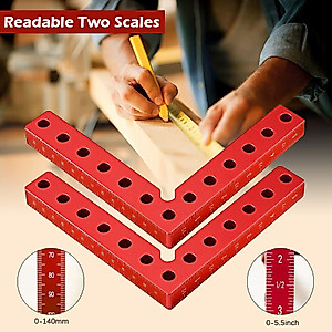 Corner Clamps for Woodworking, 90 Degree Clamp 5.5"x5.5"(14x14cm) Corner Clamp Aluminum-Alloy Right Angle Wood Clamps, Carpenter Square Woodworking Tools for Picture Frame Box Cabinets Drawers (2Pack)