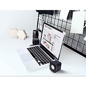 Manhattan USB Powered Stereo Speaker System - Small Size - with Volume Control & 3.5 mm Aux Audio Plug to Connect to Laptop, Notebook, Desktop, Computer - 3 Yr Mfg Warranty - Black Orange, 161435