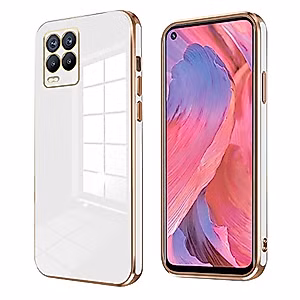 Jancyu Compatible with Oppo Realme 8 4G Case Silicone,Shockproof Accessories Oppo Realme 8 Pro Phone Case Slim Protective White Cover (White)