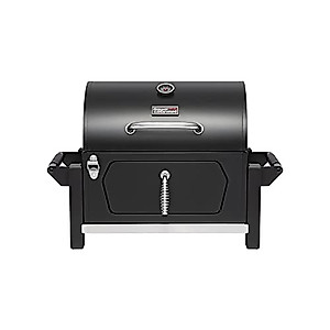 Grills House Portable Charcoal Grill with Two Side Handles, Compact Outdoor Charcoal Grill for Travel, Picnic, Tailgate, and Campsite Cooking, CD1519-SC, Black