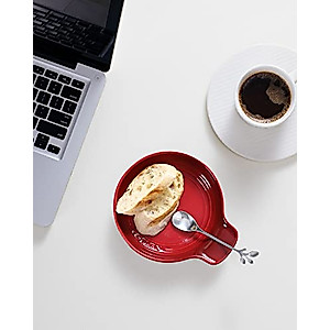 Yoeuen Ceramic Spoon Rest for StoveTop, Heat-Resistant Spoon Holder for Kitchen Counter, Large Utensil Rest for Spatula, Spoons or Tongs, Red 1pcs