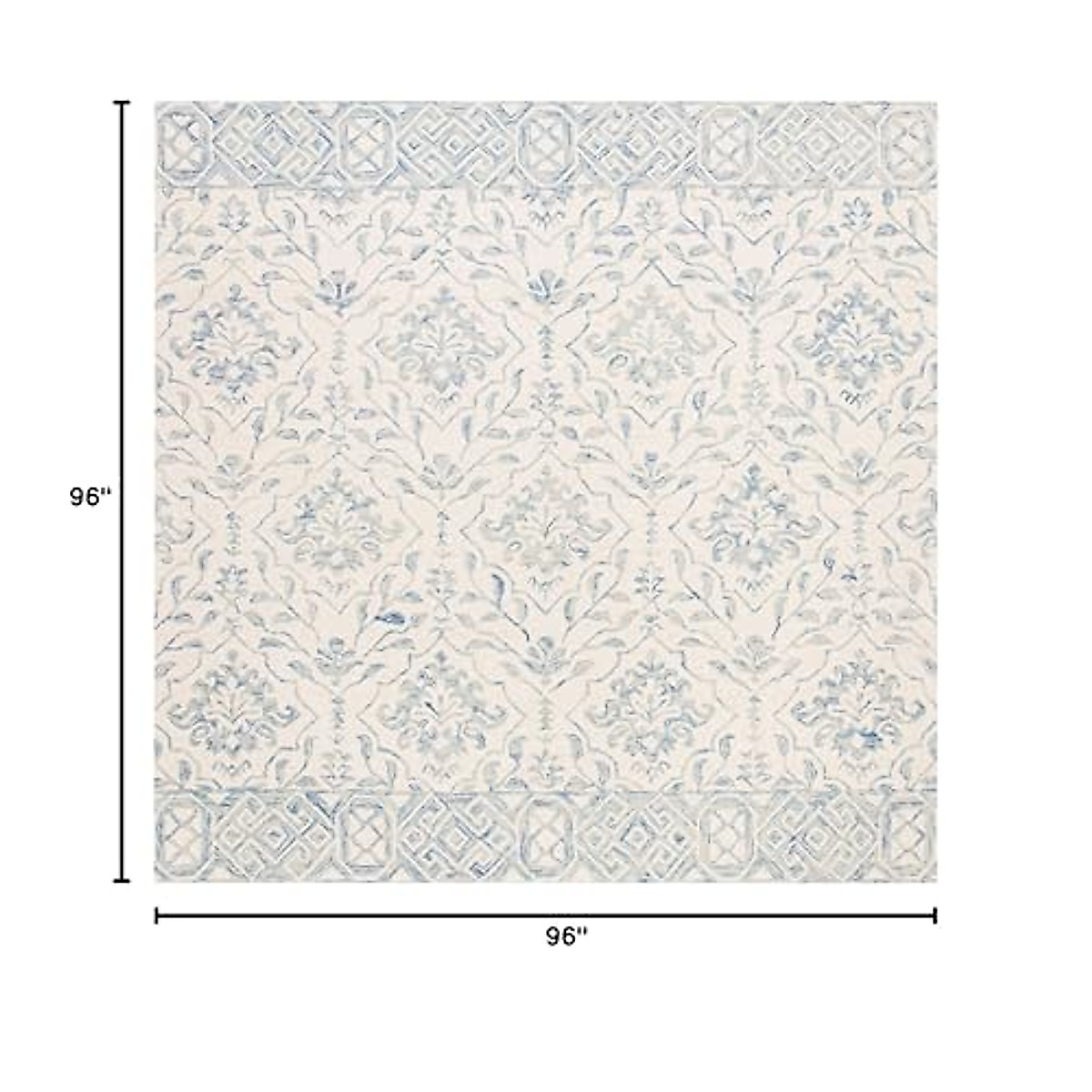 SAFAVIEH Dip Dye Collection 8' Square Light Blue/Ivory DDY901L Handmade Premium Wool Living Room Dining Bedroom Area Rug
