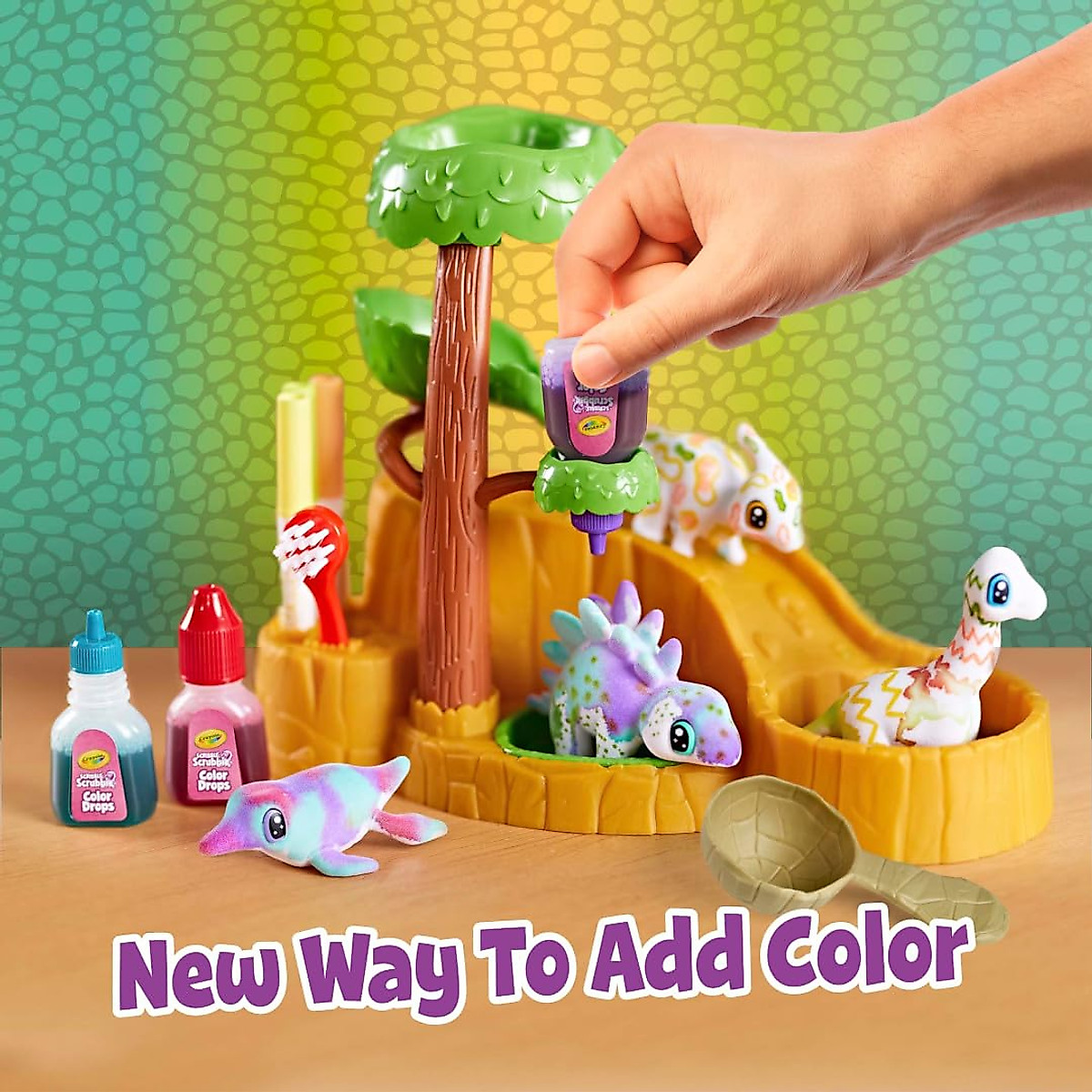 Crayola Scribble Scrubbie Pets Dinosaur Waterslide, Dinosaur Toys for Kids, Pet Grooming Toy, Gifts for Boys & Girls, Ages 3+