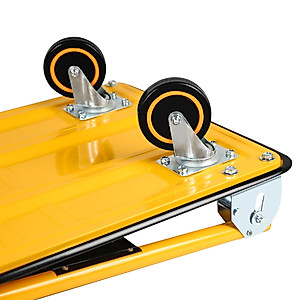 Foldable Push Cart Dolly Upgraded 330 lbs Carts with Wheels Stable Platform Hand Cart Practical Foldable Space Saving Folding Platform Truck (Yellow)