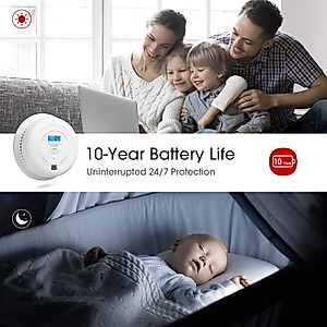 X-Sense 10-Year Battery Smoke and Carbon Monoxide Detector with LCD Display, Dual Sensor Smoke and CO Alarm Complies with UL 217 & UL 2034 Standards, Auto-Check, SC08