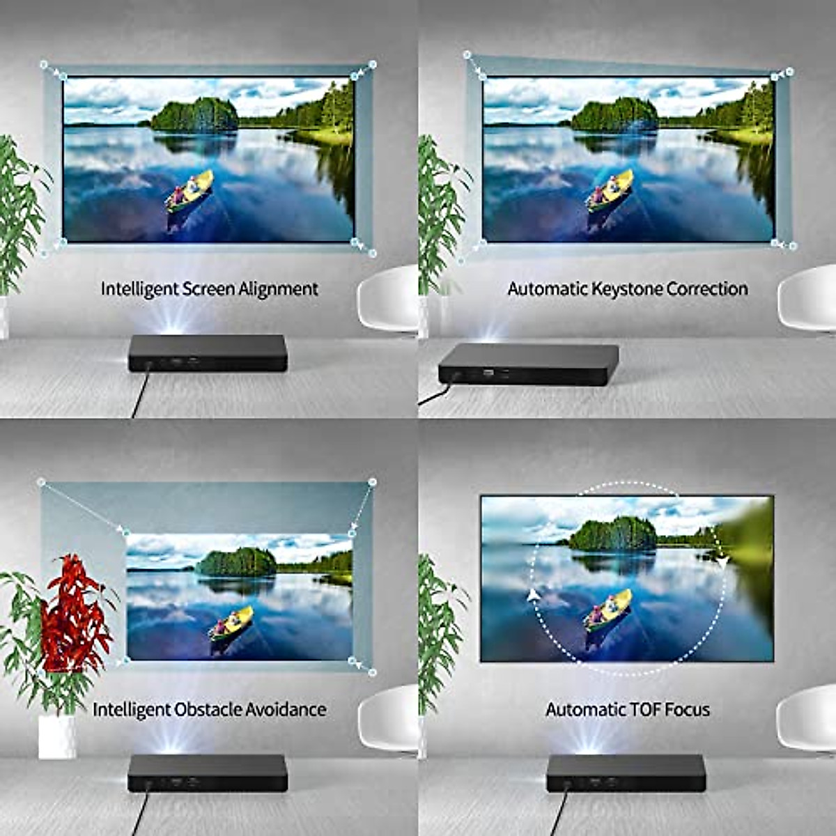 WEMAX Go Advanced Portable Smart Laser Projector, 1080p Mini Projector, 4K Support, Stream Netflix, Built-in Battery, Auto Keystone, Bluetooth 5.0, Perfect for Mobile Business, Outdoor Night Movies