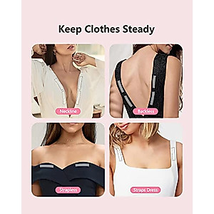 100-Strips Double-Sided Tape for Fashion, Tape for Clothes, Fabric Tape for Women Clothing and Body, All Day Strength Tape Adhesive, Invisible and Clear Tape for Sensitive Skins