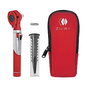 Zniry Fiber Optic Mini Otoscope - Ear Scope with Light, Ear Infection Detector (Red Color) Reguler