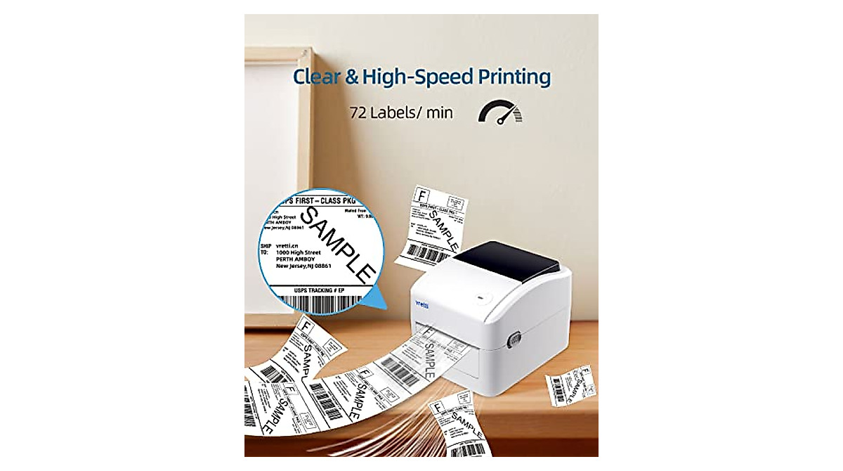 Vretti Thermal Label Printer for Shipping Labels | Easy Setup & Versatile