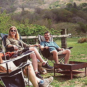 SUNNYFEEL Oversized Rocking Camping Chair, Folding Rocker Camp Chairs with Luxury Padded Recliner & Pocket,Carry Bag, 300 LBS Heavy Duty for Outdoor/Picnic/Patio/Porch, Portable Lawn Chair(Grey)