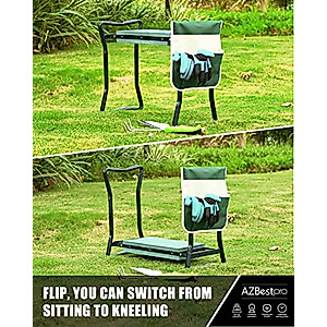 AZBESTPRO Garden Stool and Kneeler,Foldable Gardening Bench with Tool Bag Pouch EVA and Garden Gloves,Garden Kneeler and Seat Gardening Gift for Women Men
