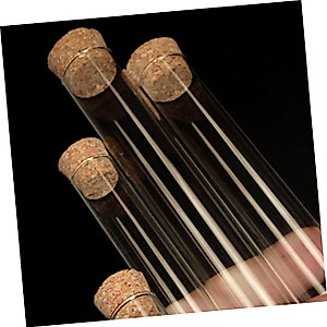 Luxshiny 30pcs Mini Test Tubes Jar with Lid Party Favors Test Tube Test Tubes with Stoppers Candy Containers Terrarium Wedding Favors Test Tubes with Cork Stoppers Bamboo Set Glass