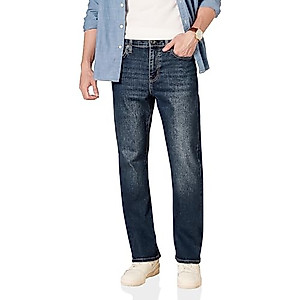 Amazon Essentials Men's Straight-Fit Stretch Jean, Dark Wash, 36W x 30L